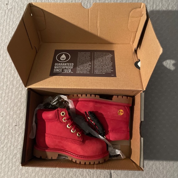 Timberland | Shoes | Dark Red Timberland Boots Size 7 M Toddlers New ...